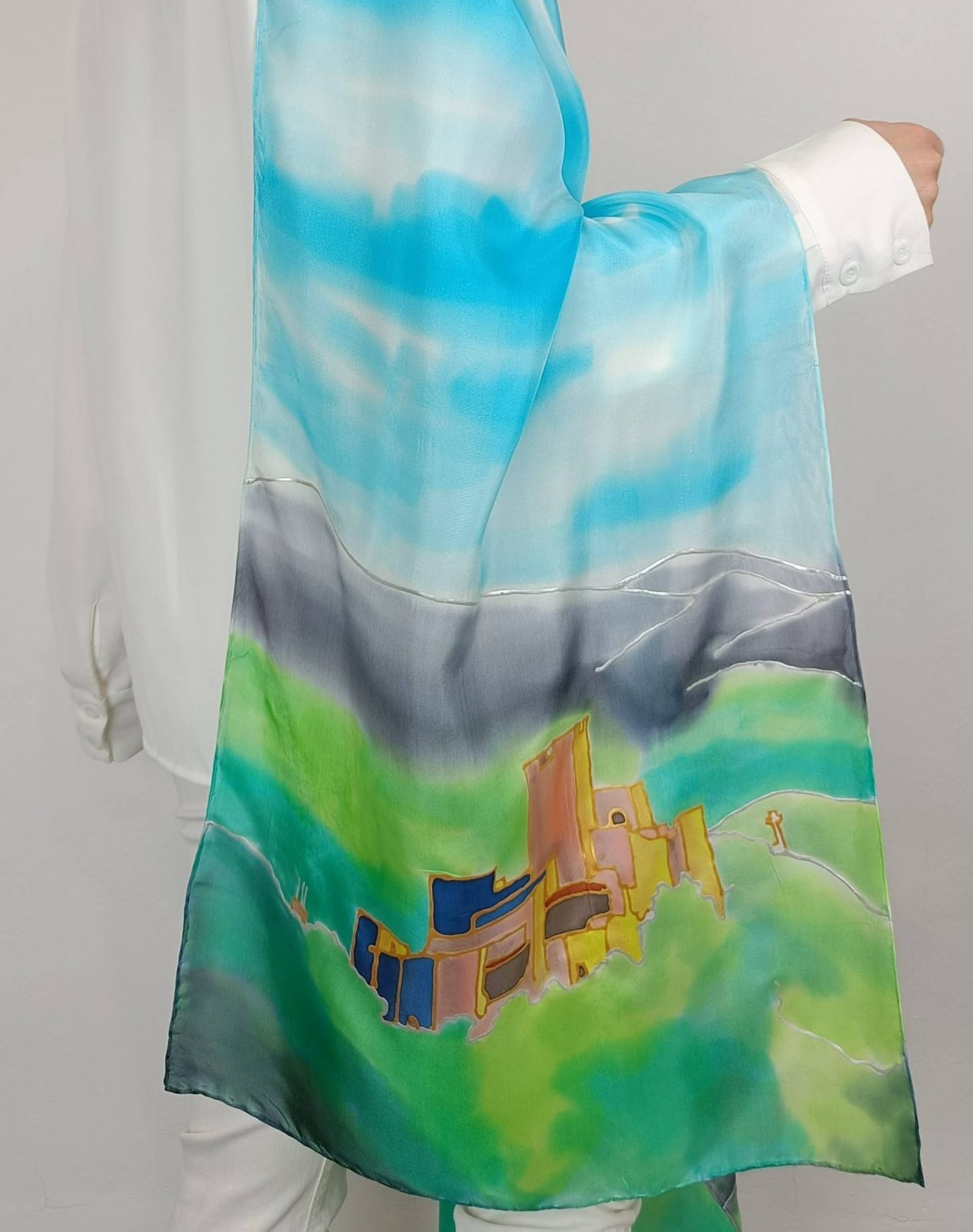 Fular de Seda Castillo de Santa Catalina - María Rodríguez Artesana